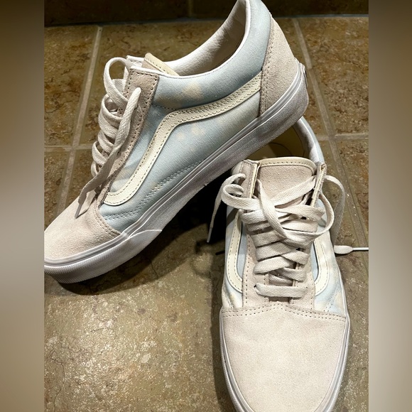 Vans | Shoes | Vanswomens Old Skoolbleach Wash Sneakerscloud Blue | Poshmark